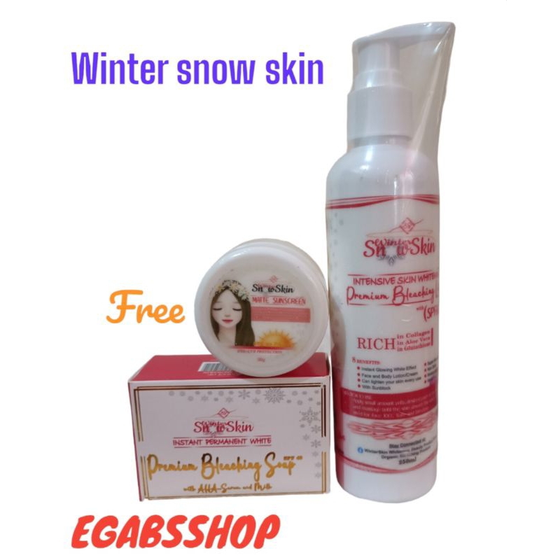 Winter Snowskin-Soap and lotion(Combo Set) plus free sunscreen | Shopee ...
