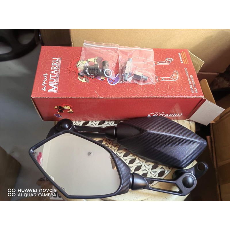 mutarru carbon black side mirror set universal ducati type | Shopee ...