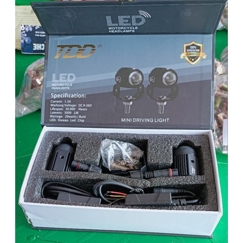 ORIGINAL TDD PREMIUM LED MINI DRIVING LIGHT for MOTORCYCLE and CAR HIGH ...