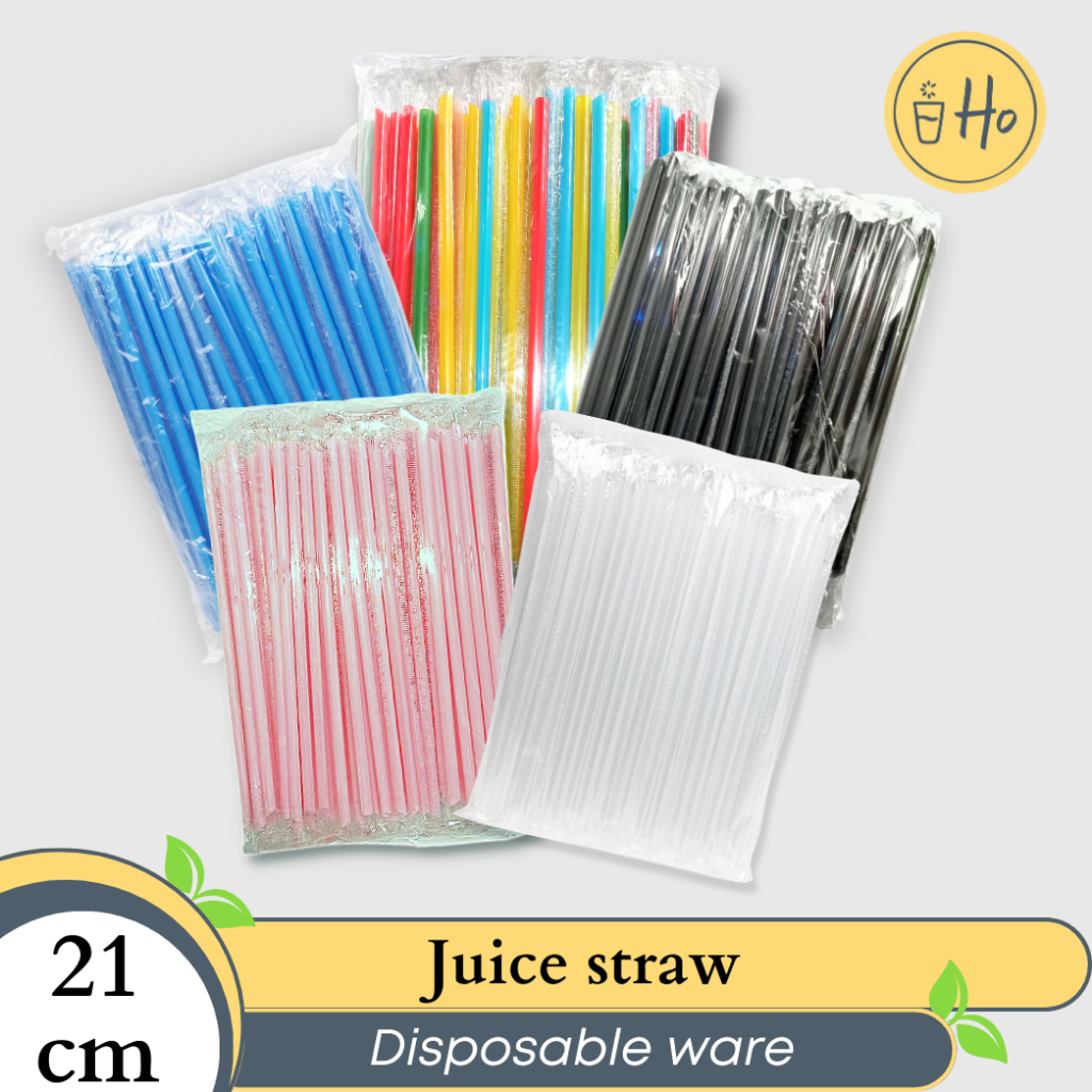 21cm /23cm Thin Straw Individual Wrapped (100 pcs/ pack) | Shopee ...