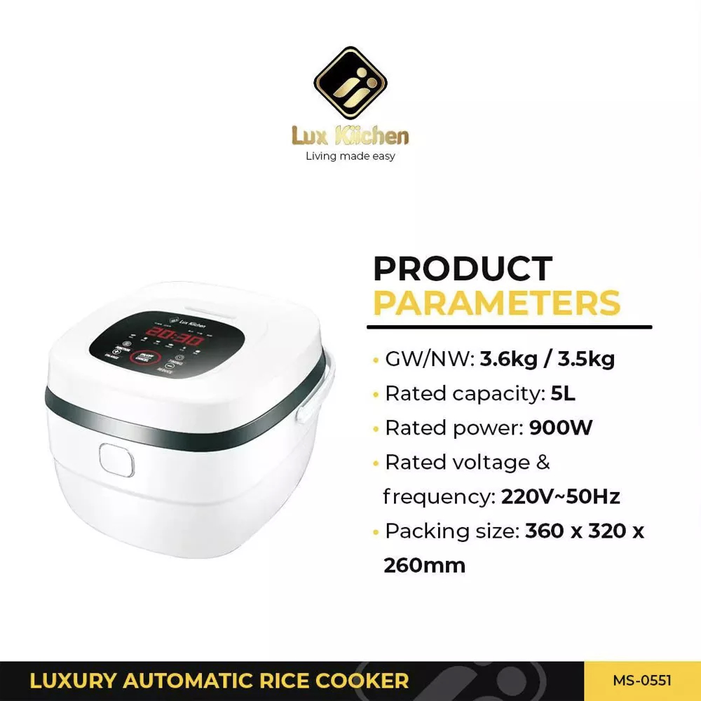 Lux Kitchen Luxury Automatic Rice Cooker | Shopee Philippines