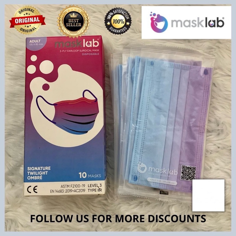 10pcs Original Masklab Individually-Wrapped(Signature Twilight Ombré Blue Violet)Hong Kong made ...