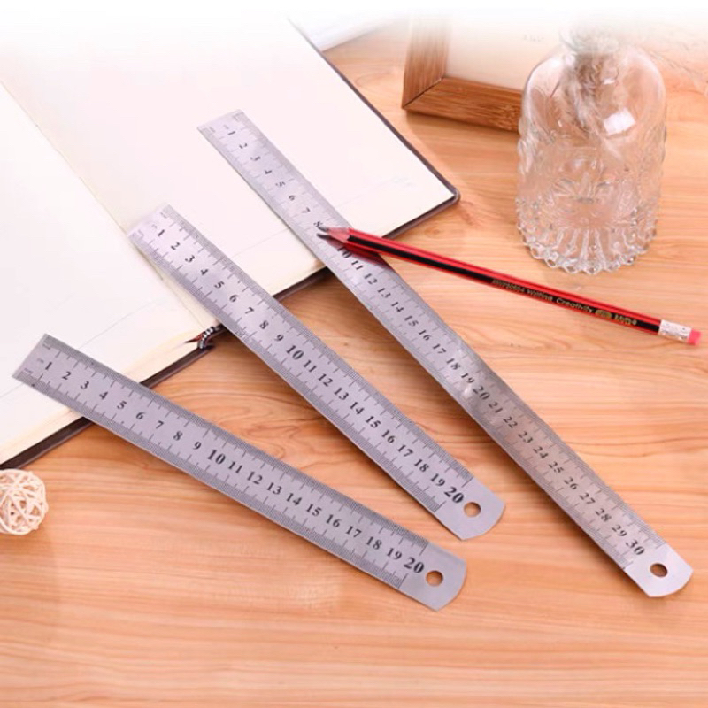 Stainless Steel Ruler Office/ Student Stationery 30cm | Shopee Philippines