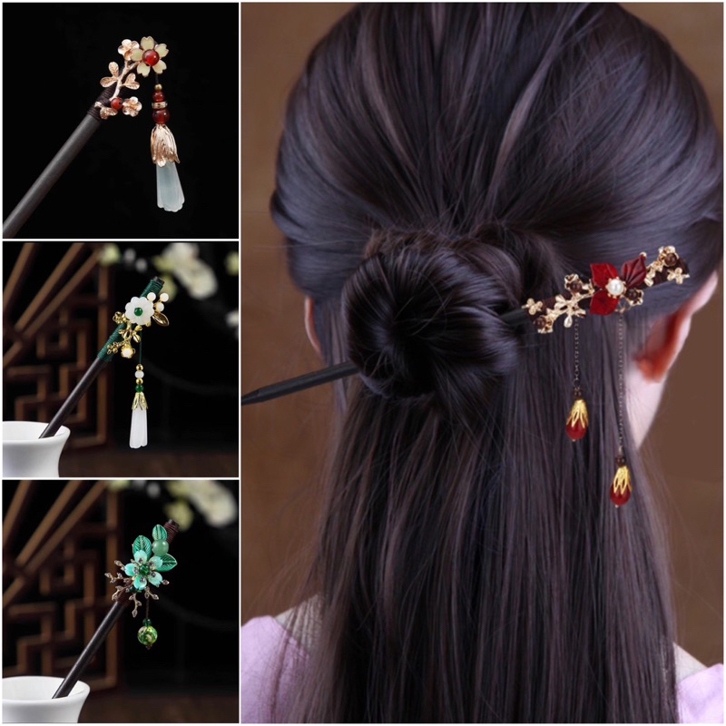 Traditional Hair Stick Wooden Chopsticks Bun Holder for Chinese or ...