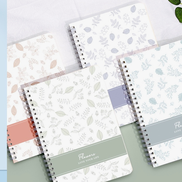 60Sheets A5 Leaves Spring Notebook 1PCS Simple Style Notepad School ...