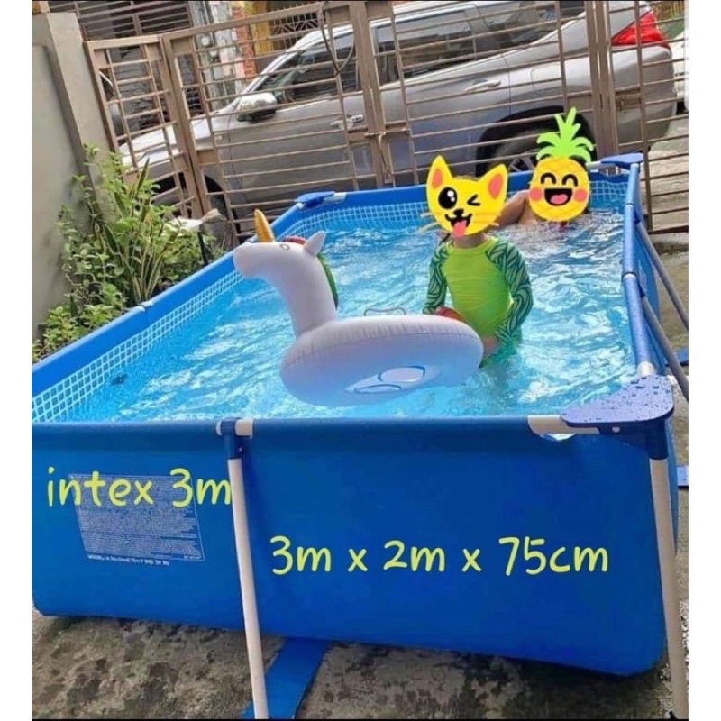 FREE SHIPPING INTEX 3M STEEL FRAME POOL with FREEBIES! | Shopee Philippines