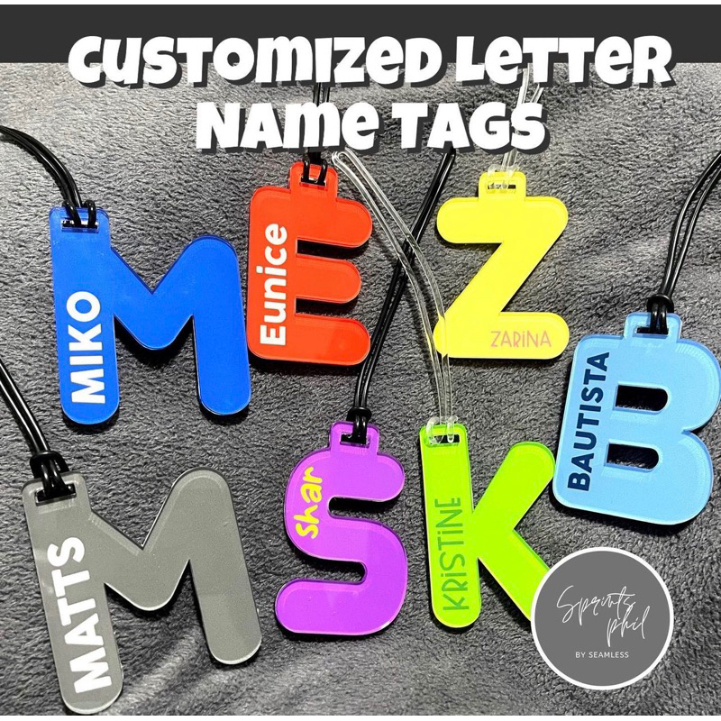 SPRINTSPHIL Personalized Customized Letter Acrylic Back to Back Name ...