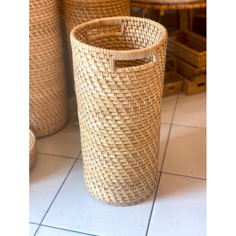 Decorative handwoven rattan | labtang cylindrical umbrella stand holder ...