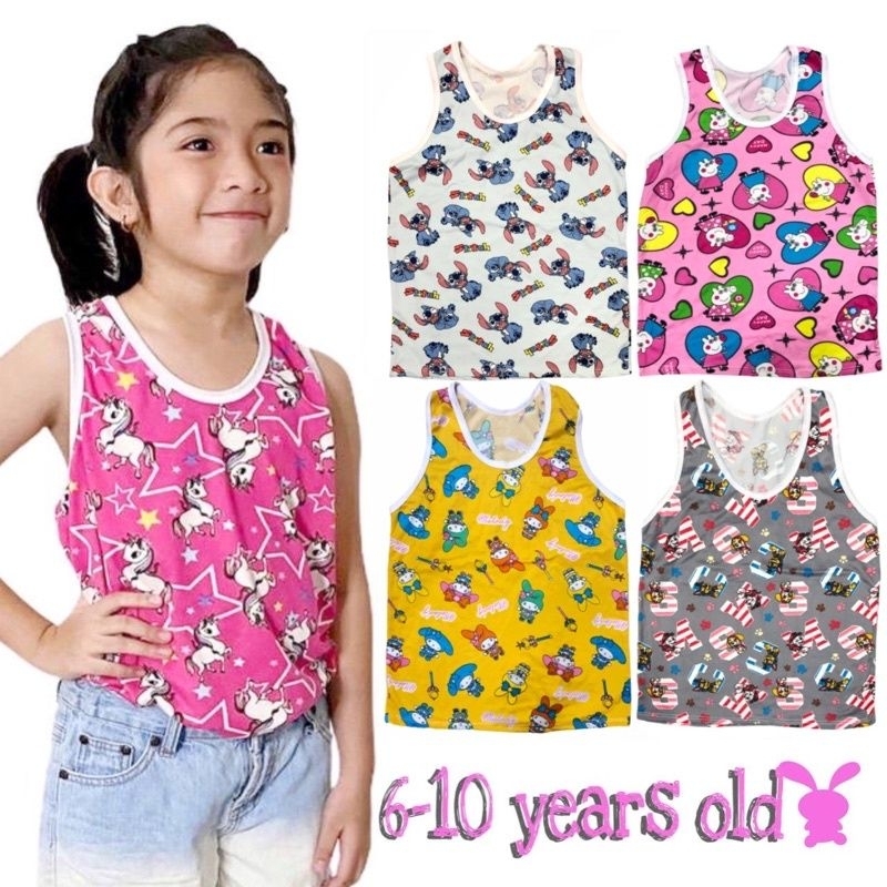 SANDO KIDS BOY & GIRL 6PCS ASSORTED | Shopee Philippines