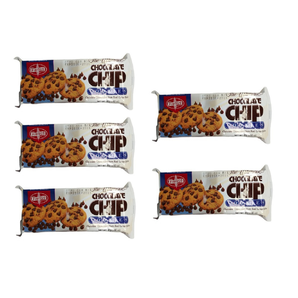 Bundle of 5 Fibisco Chocolate Chip Cookies 80G | Shopee Philippines