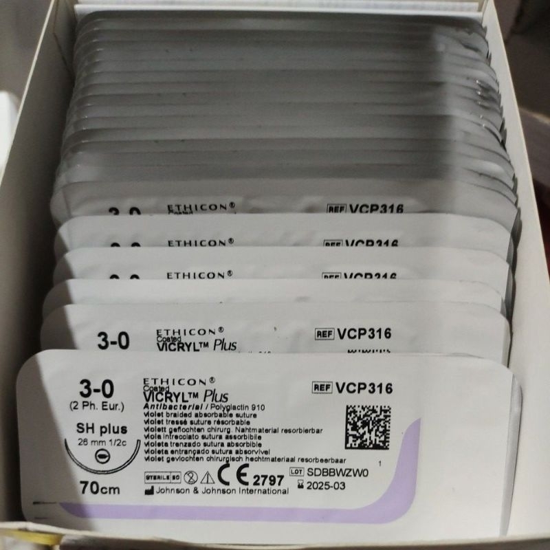 Vicryl Sutures (3-0 SH-Plus) & (2-0 SH plus ) Round (ETHICON) sold per ...