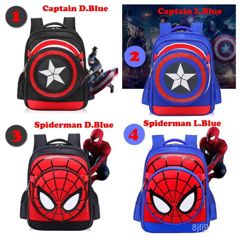 2in1 high Quality Character bag for kids spider man avenger 16inces ...