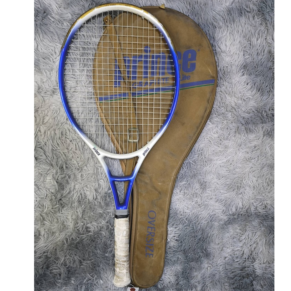 Prince White & Blue Graphite 3 Lite with Bag Case Tennis Racket ...
