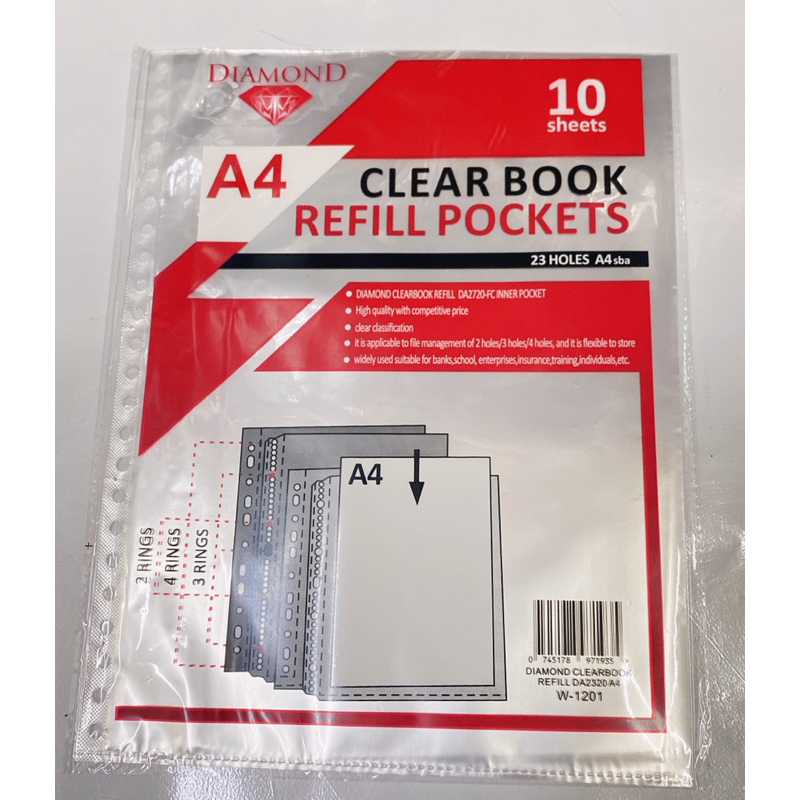 Diamond A4 Clear Book Refill Pocket (10sheets) | Shopee Philippines