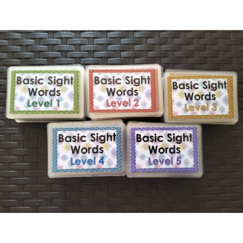 Basic Sight Words flashcards 50pcs per level (laminated) free ringbind ...