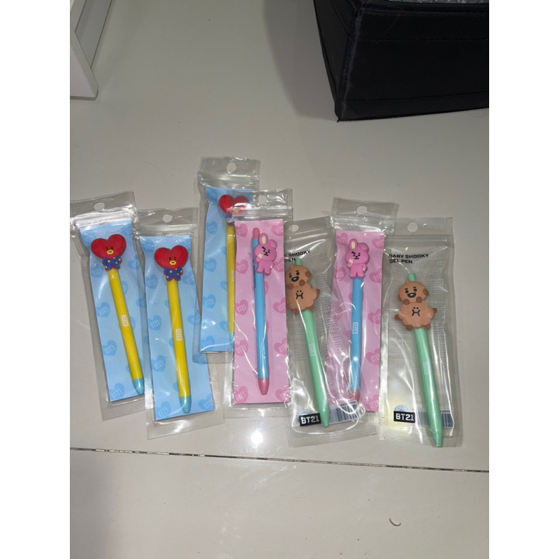 Official BTS BT21 Gel Pen Baby BT21 Tata Shooky Cooky Jungkook V SUGA ...