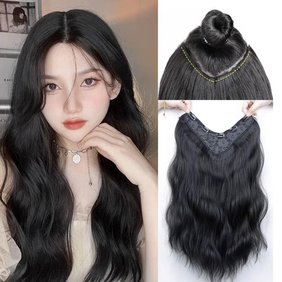 Beautiful Long Lady Extensions Hair Wave Curly Straight | Shopee ...