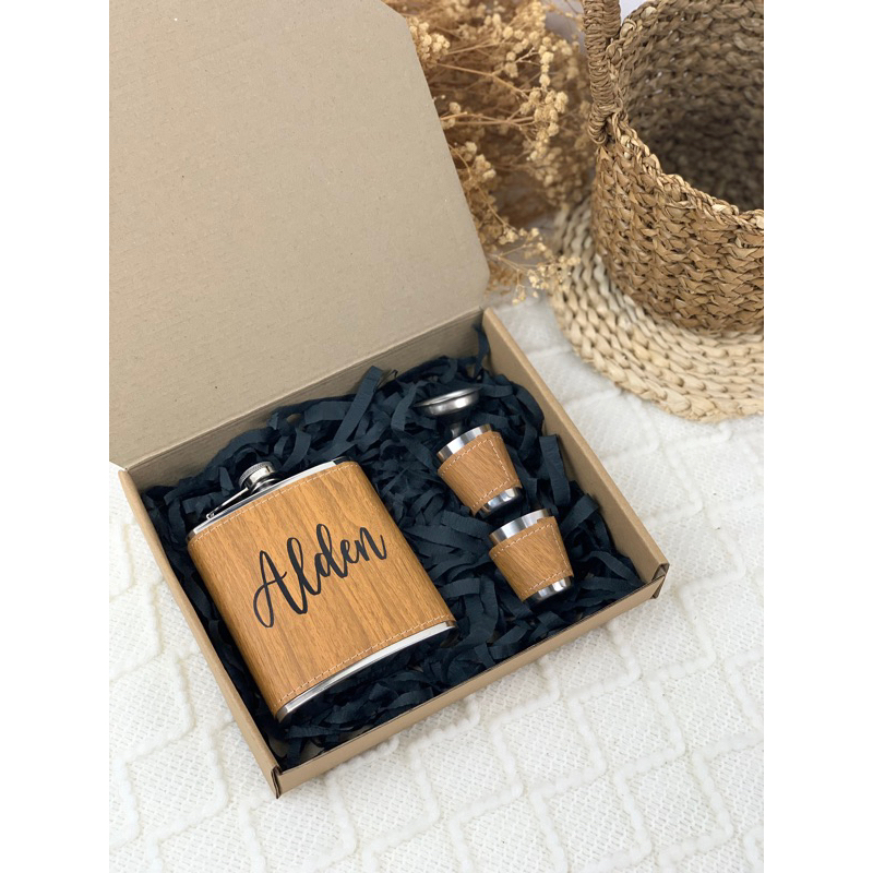Personalized Hip Flask w/2 shotglass &funnel Gift Set/Souvenir Ninongs ...