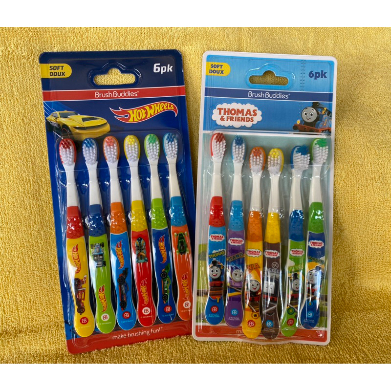 Brush Buddies Thomas & Friends/ Hot Wheels Toothbrush 6s | Shopee ...