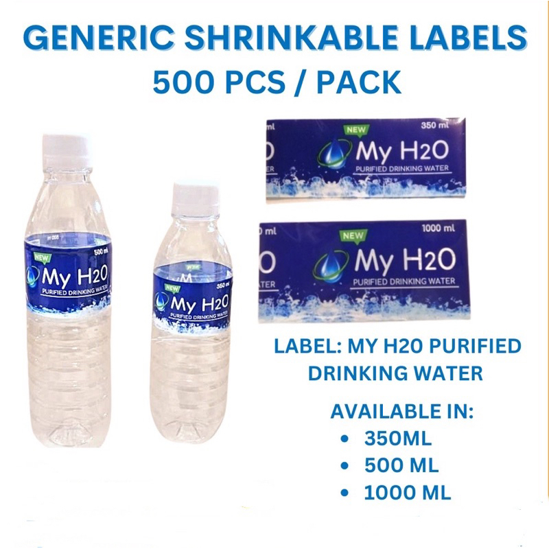 Generic Shrinkable Labels for Pet Bottles 500pcs (For 350ml, 500ml ...