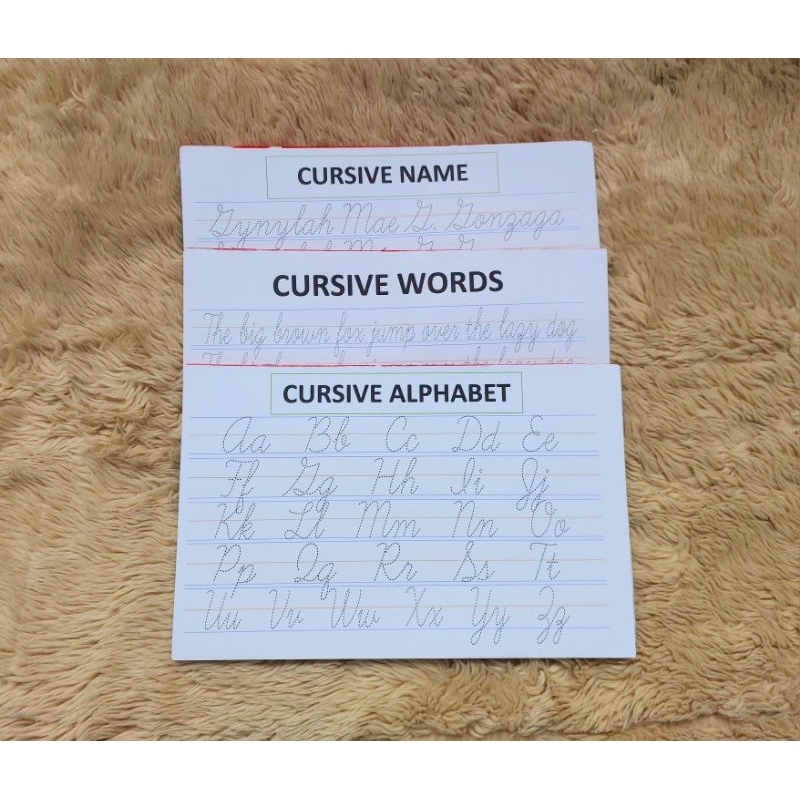 Tracing pad cursive (Name, Alphabet, words) | Shopee Philippines