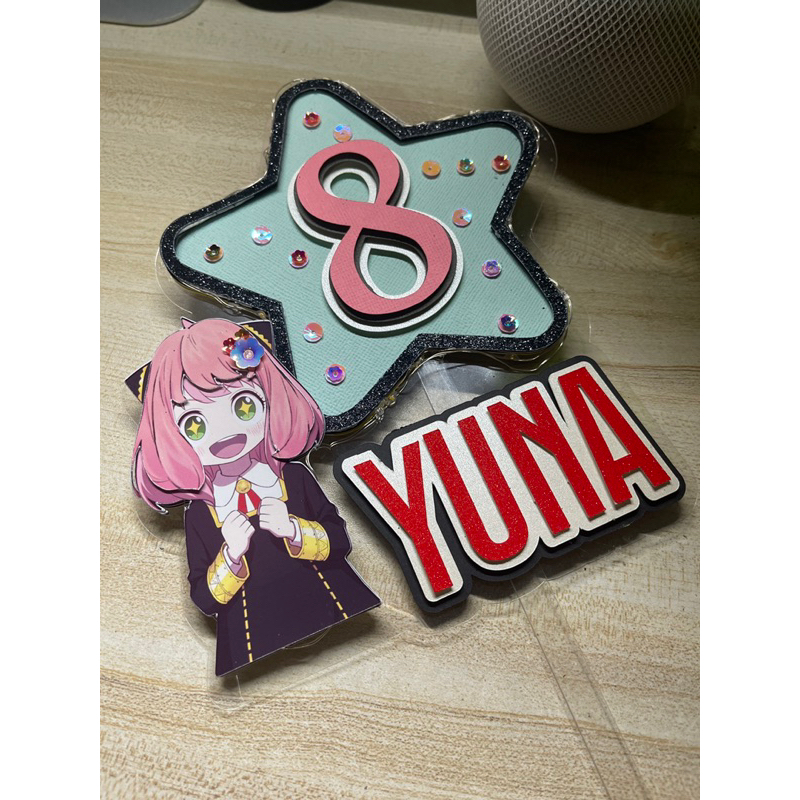 Personalize ANY NAME AND AGE Cake Topper Anya Theme 3D | Shopee Philippines