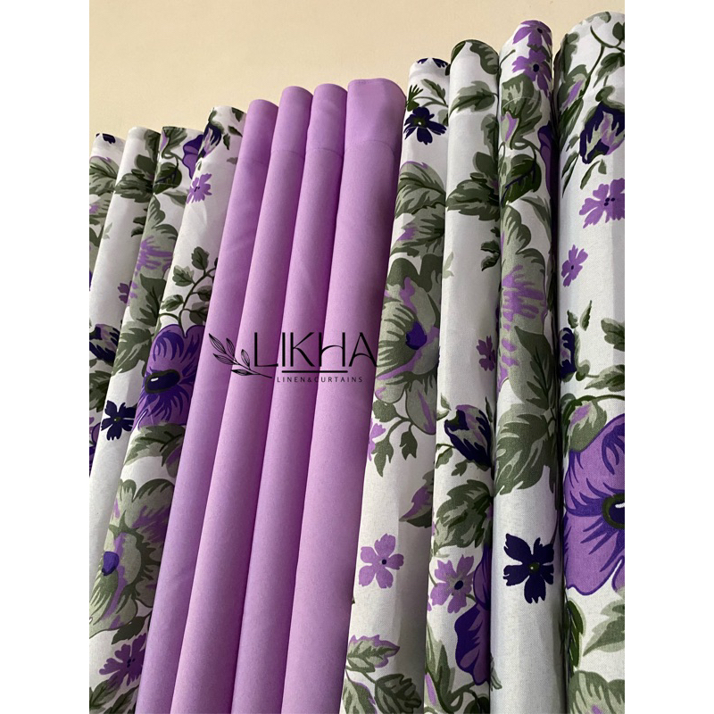 LIKHA - 3in1 Elegant Tanya Floral Print Ring Curtains ( 6ft/7ft ) - sold per PIECE/SET | Shopee ...
