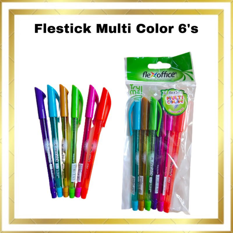 Flexoffice Flexstick Multi Color Smooth Ink Pen 0.7 6colors | Shopee ...