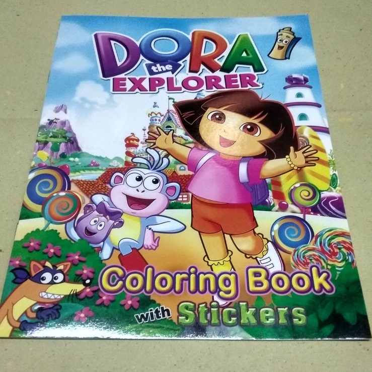 Coloring Book w/ stickers ( Dora ) | Shopee Philippines