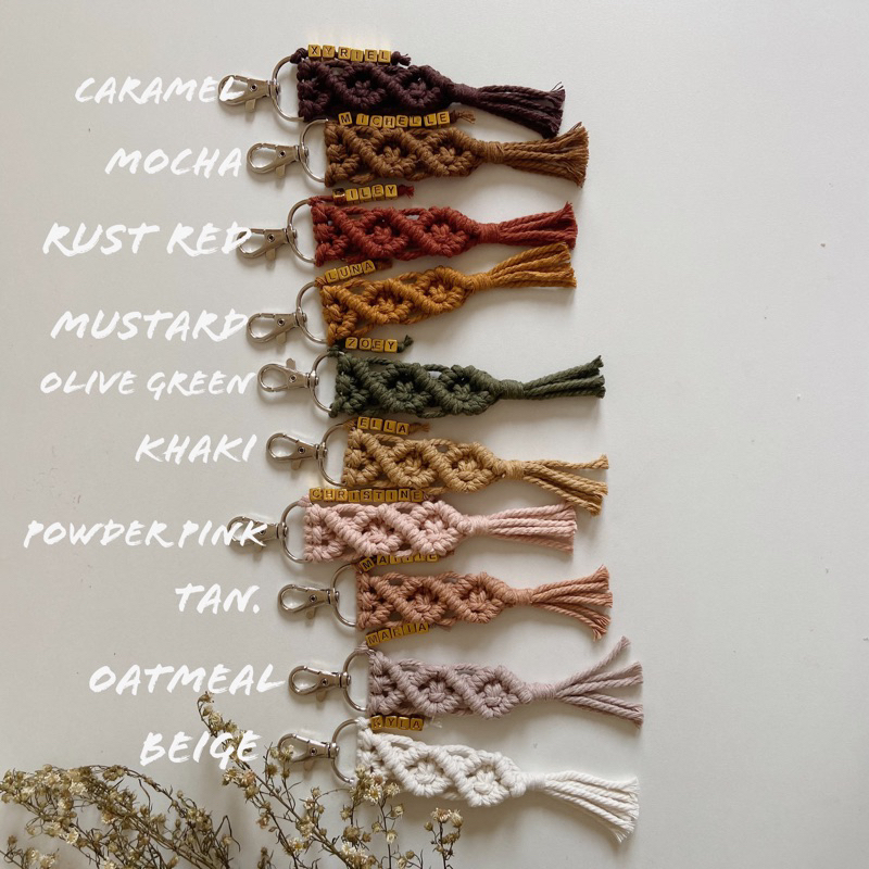 (15colors)Personalized Macrame Keychain,Name Keychain,Boho keychain,For ...
