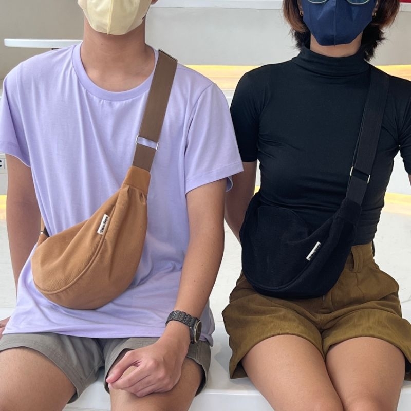 Corduroy Crossbody Dumpling Bag (with 2 pockets & with zipper) by TOTES ...