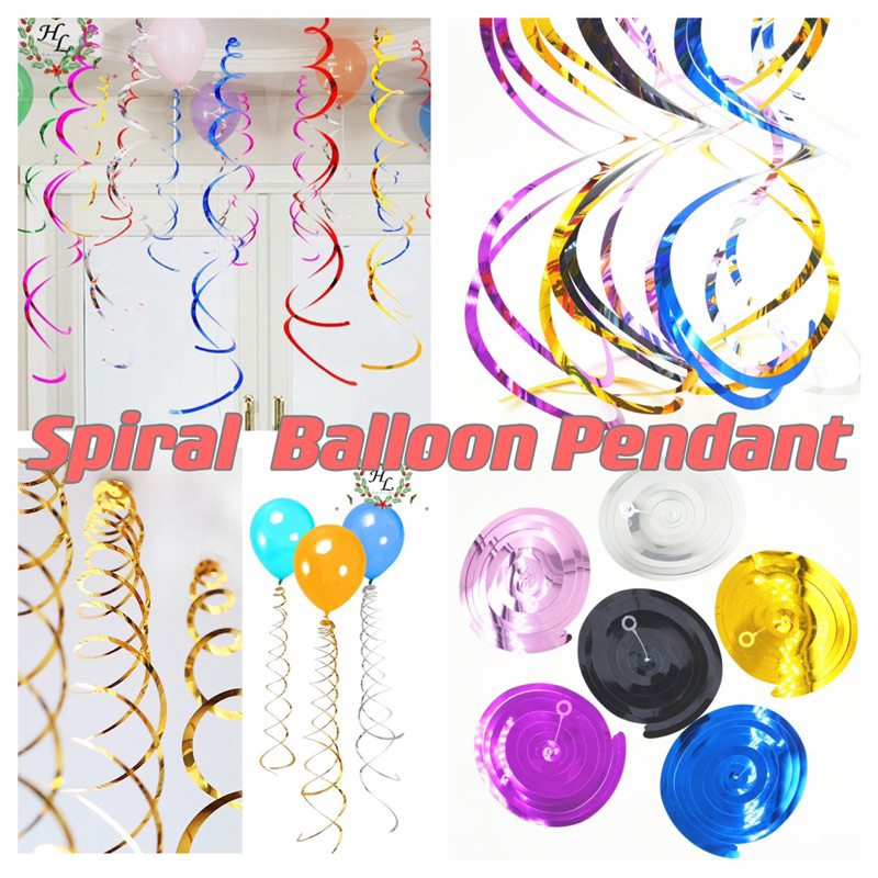 Agar.Shop 6pcs Spiral Balloon Pendant Foil Line For Birthday Party ...