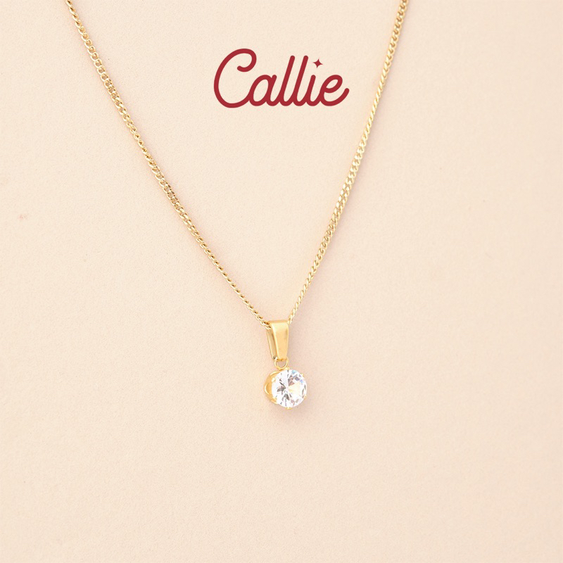 Callie 14k Gold Plated Dianne Solitaire Necklace Shop Callie | Shopee ...