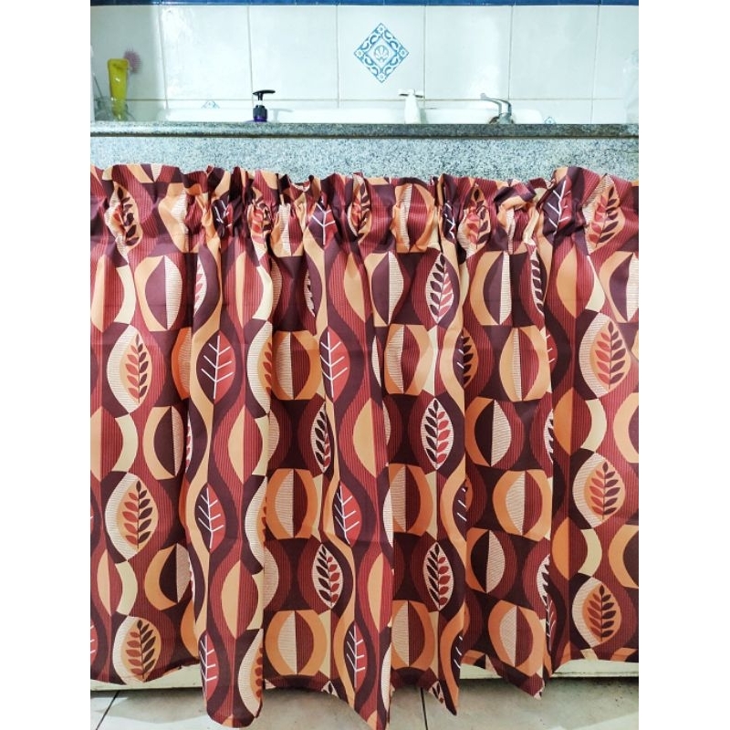 Kitchen Curtain Lababo Curtain - Woodhaven | Shopee Philippines