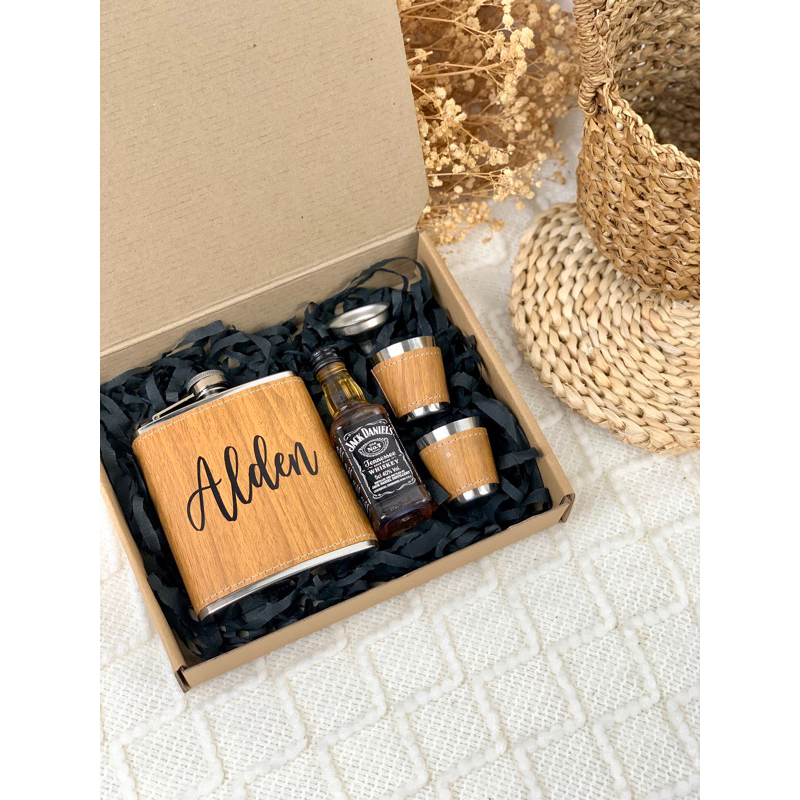 Personalized Hip Flask w/2 shotglass &funnel Gift Set/Souvenir Ninongs ...