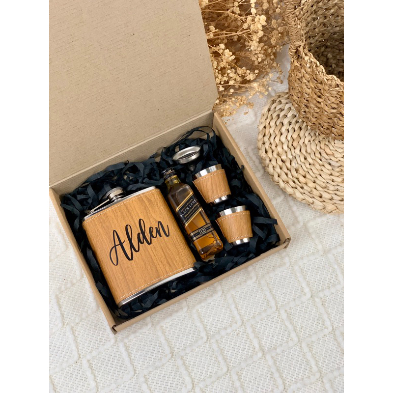 Personalized Hip Flask w/2 shotglass &funnel Gift Set/Souvenir Ninongs ...