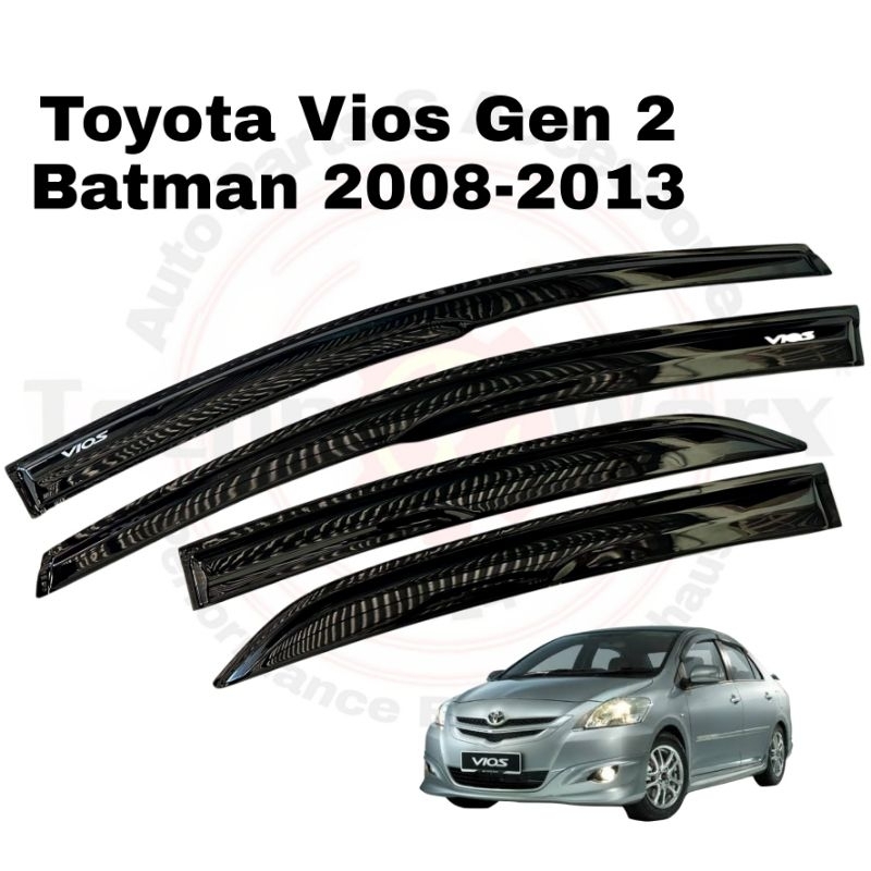 Toyota VIOS GEN 2 2008 -2013 Batman Window Visor High Quality Flexible ...