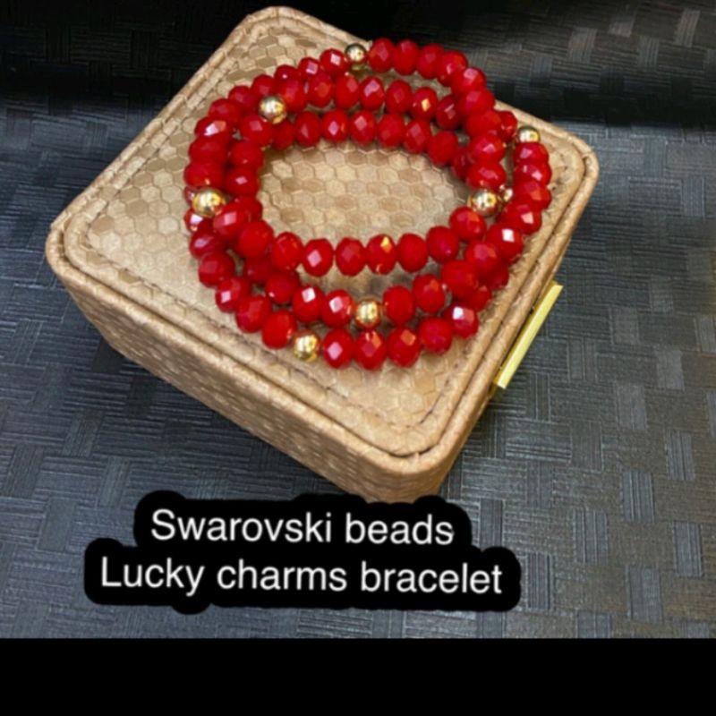 SWAROVSKI RED CRYSTAL BRACELET(8mm) | Shopee Philippines