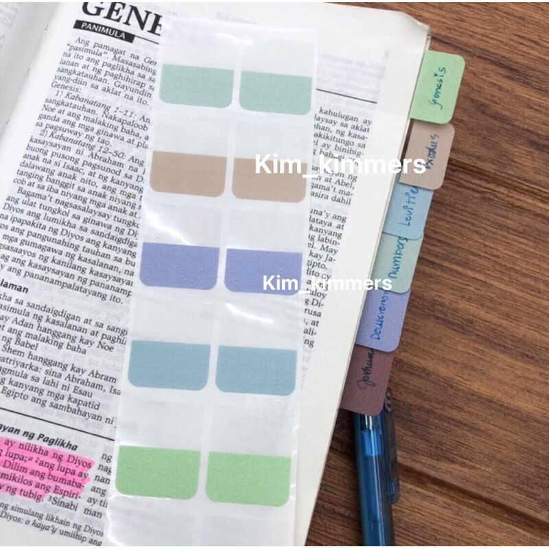 Bible Tab Index Multicolor Writable 60 sheets removable tab Transparent ...