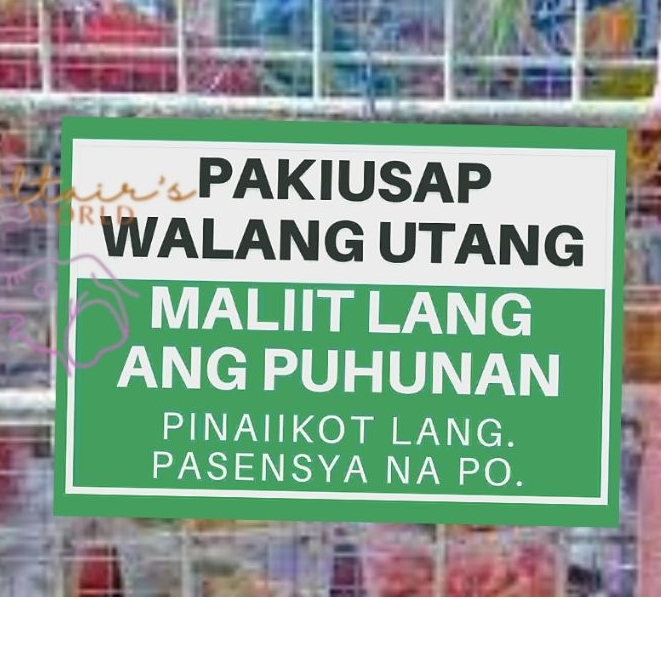 Bawal Utang No Credit Bawal Umutang Laminated/PVC /Sticker Signage for ...
