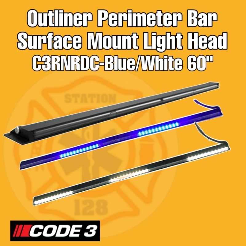 Outliner Series Perimeter Bar Surface Mount Light Head Code 3 Blue ...