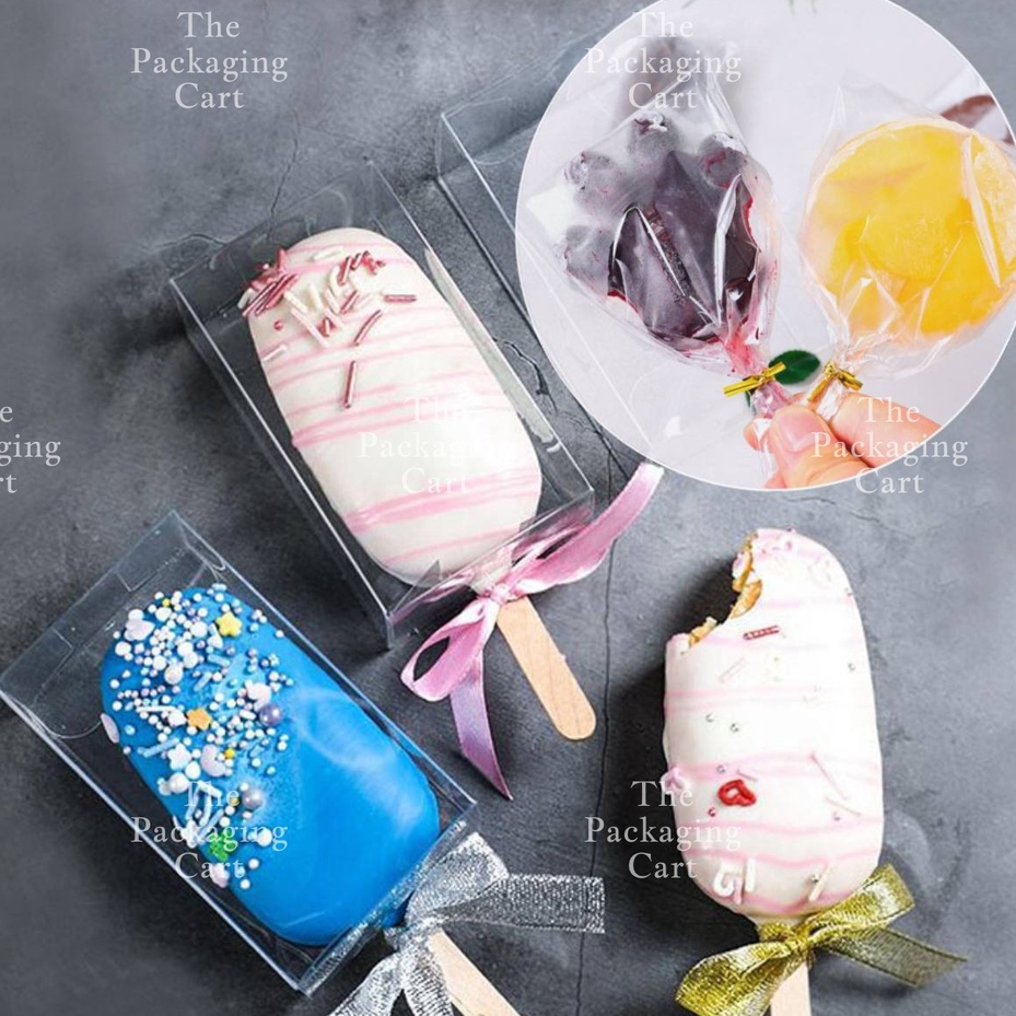 Transparent Plastic Box OPP Ice Cream Shaped Popsicle Graham Bar ...