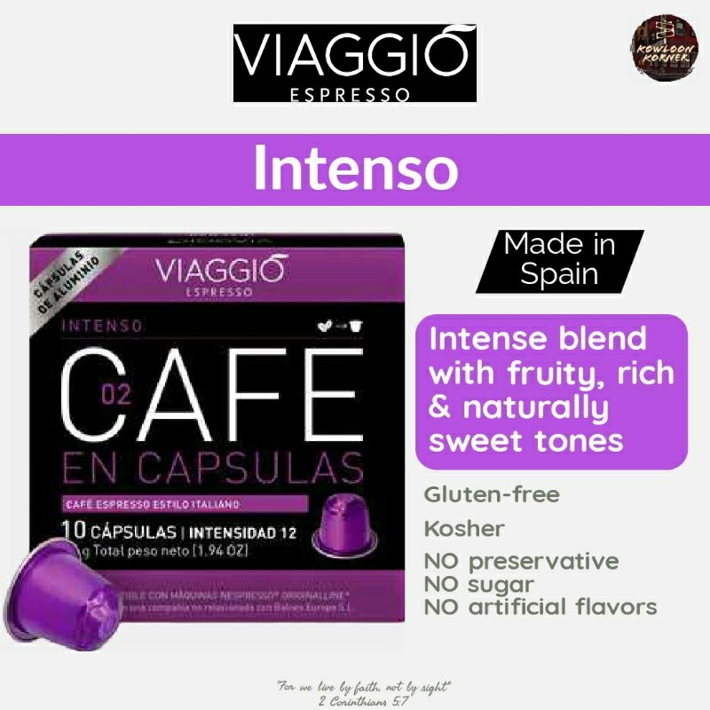 Viaggio Nespresso Capsule Intenso (10 Capsules) Coffee Product of Spain ...