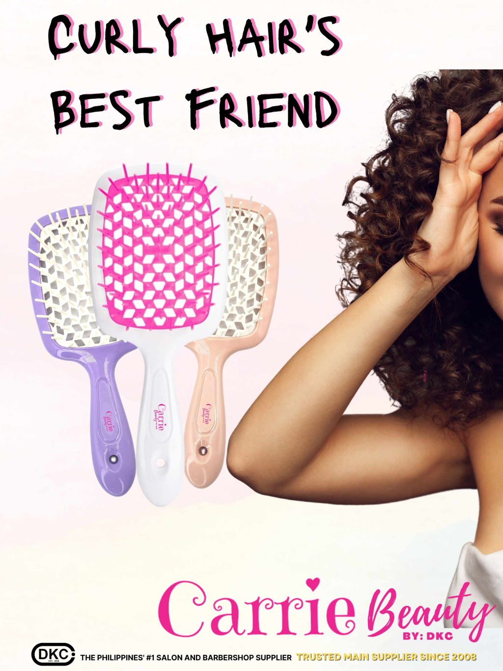 Carrie Soft Bristle Detangler Paddle Hair Brush Wet Brush Ultra Light ...