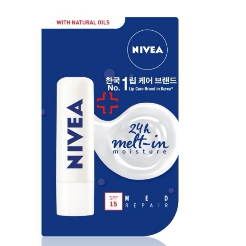 Original Nivea LipBalm.Soothe & Moisture Med Repair w/ Spf15 | Shopee ...