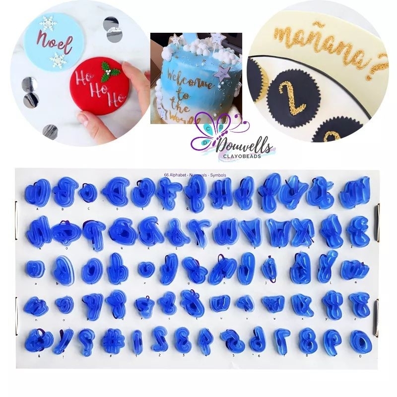 Cursive Alphabet and Number Stamp Set Letter Embosser Baking Tools ...