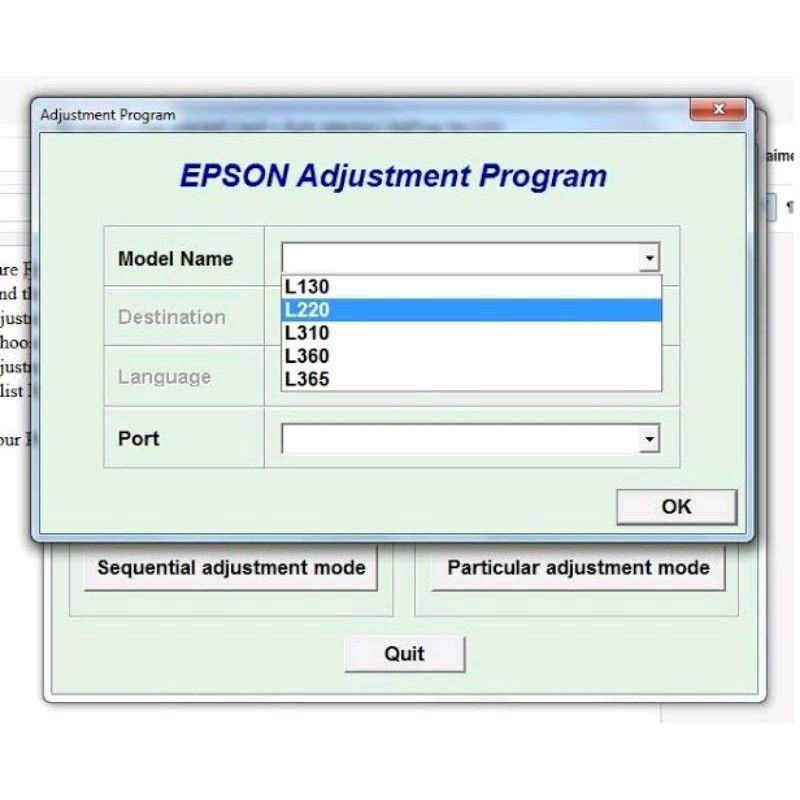 Epson Resetter Tool L130-L220-L310-L360-L365 | Shopee Philippines