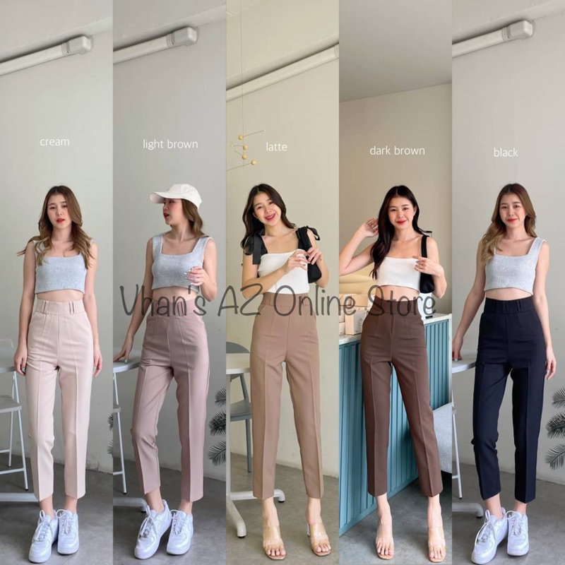 BKK Berenice High Waist Ankle-length Trousers | Shopee Philippines