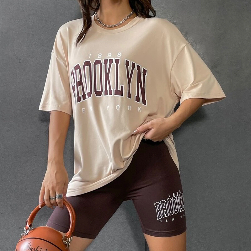 Kathryn Cotton Oversized Tee And Biker Short Set Terno Outfit For Women ...