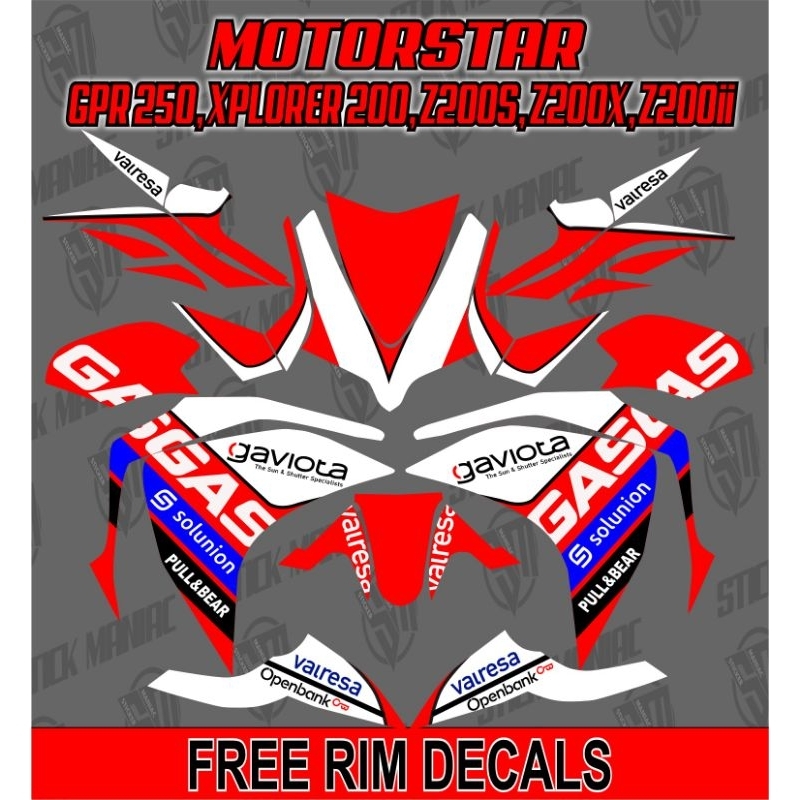 Motorstar GPR 250, Z200s, z200, z200ii, xplorer, full body decals ...